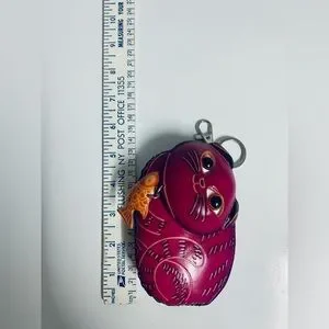 Handmade | Bags | Handmade Pink Leather Scottish Fold Cat Coin Purse ...